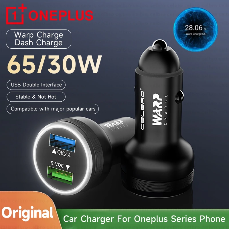 Oneplus Car Charger 65W 30W USB Fast Charging Warp charge For Onep lus ...