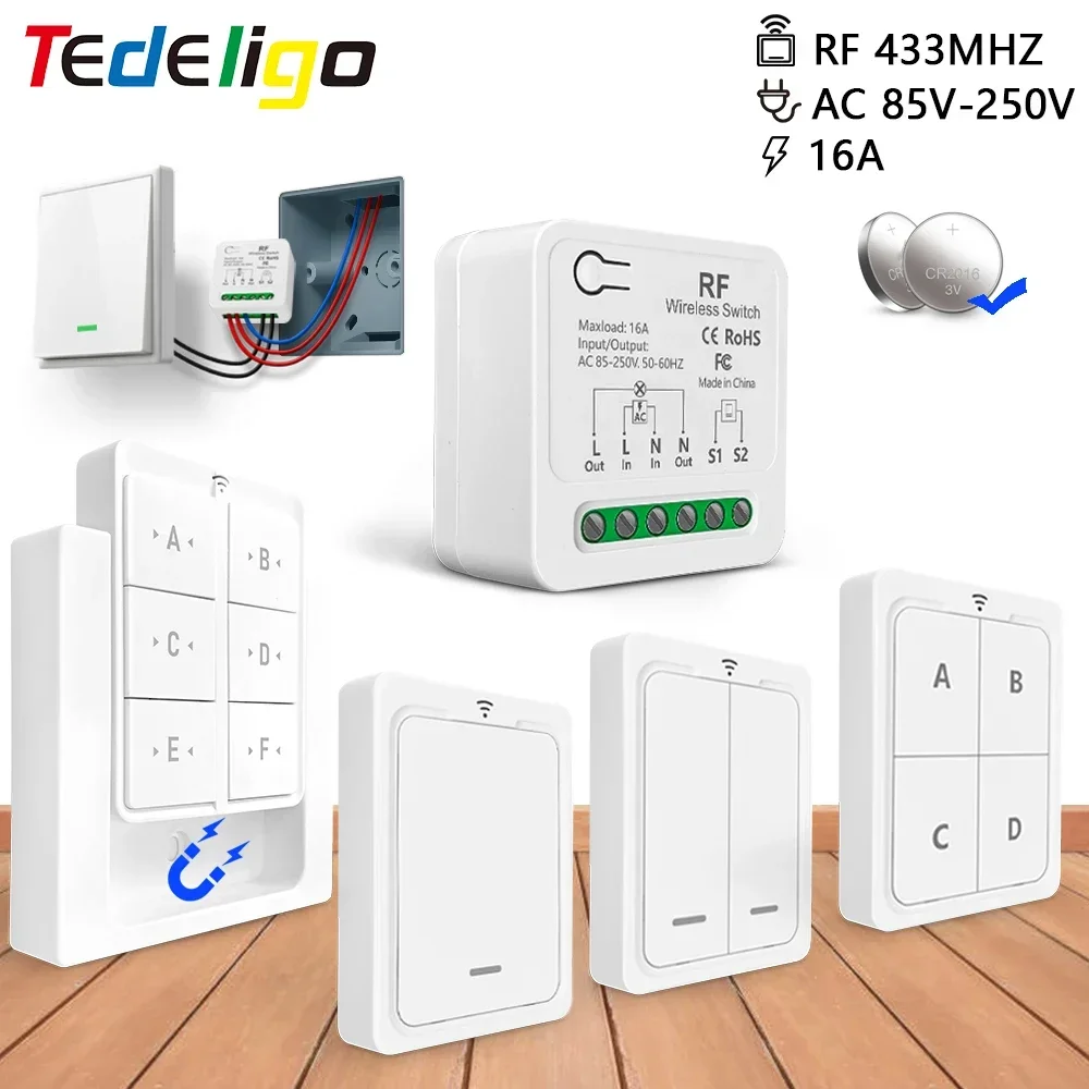 RF-433Mhz-Wireless-Remote-Control-Light-Switch-220V-110V-16A-2-Way ...