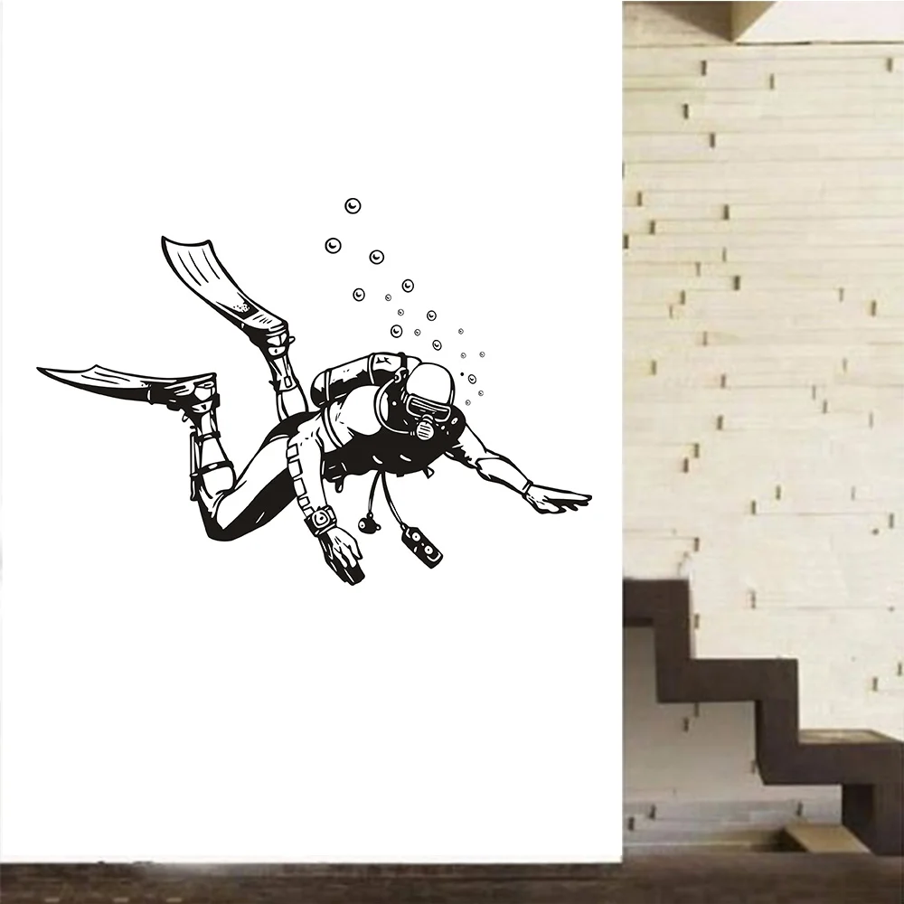 Decorative Wall Vinyl Diver | Scuba Diver Wall Sticker | Decorations ...