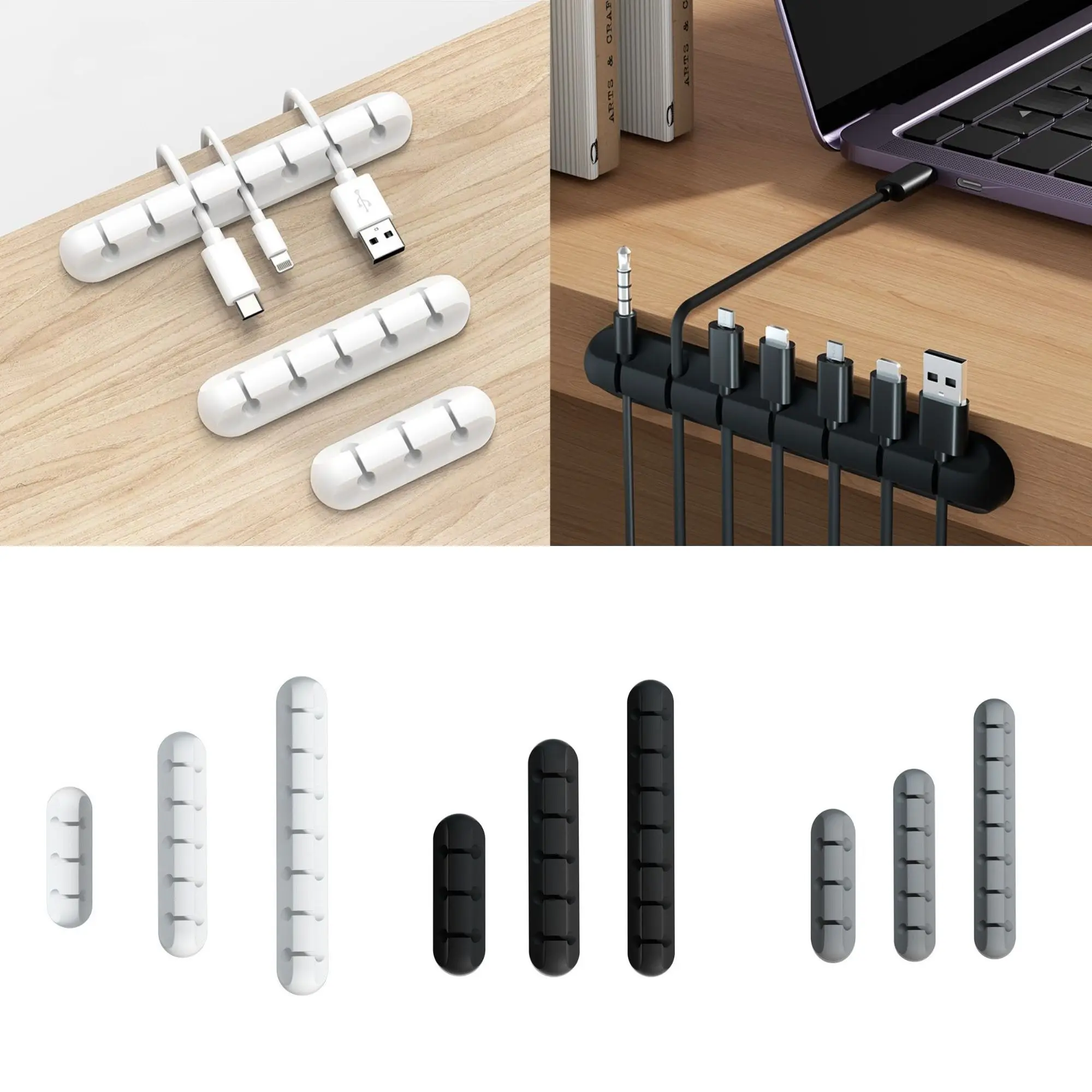Cable-Cord-Wire-Organizer-Silicone-Desktop-Computer-Mobile-Phone-Data ...