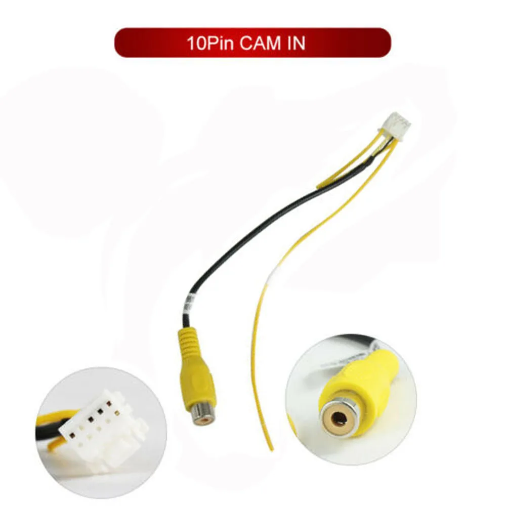 10Pin-Rear-View-Backup-Camera-Cable-Adaptor-RCA-For-Car-Stereo-Radio ...
