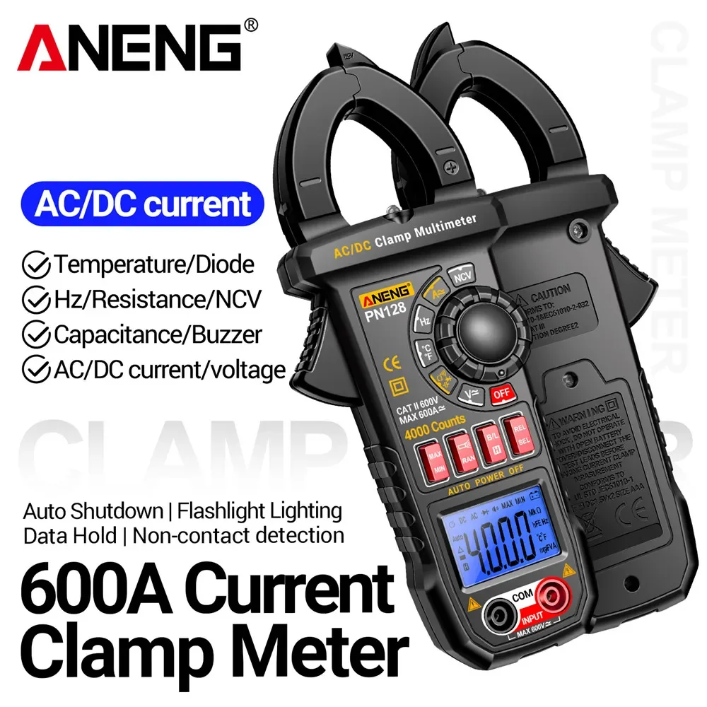 ANENG-PN128-Clamp-Meter-600A-High-Precision-AC-DC-Current-Voltage-NCV ...
