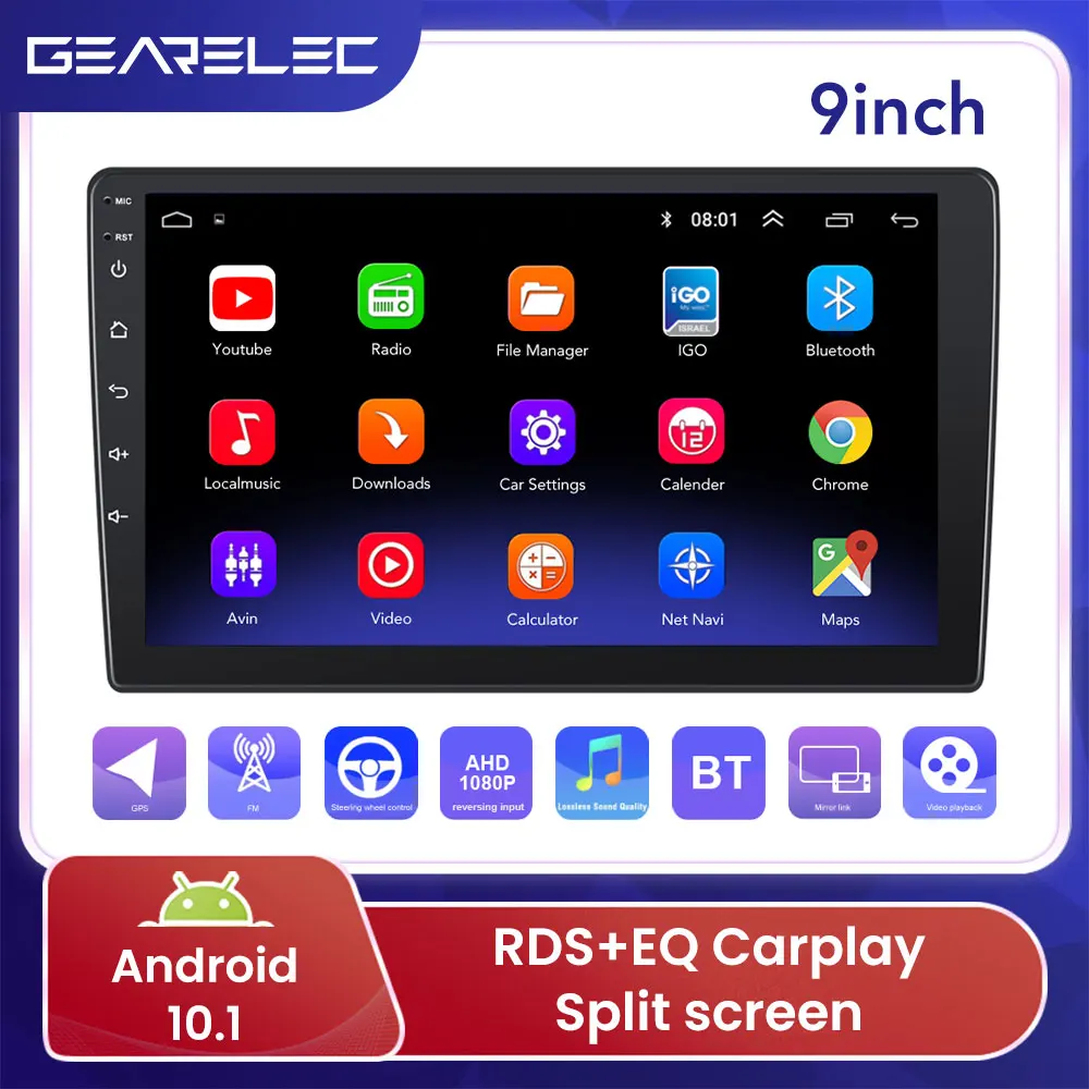 9 Polegada android 10.1 2 din rádio do carro estéreo autoradio multimídia player para volkswagen ...