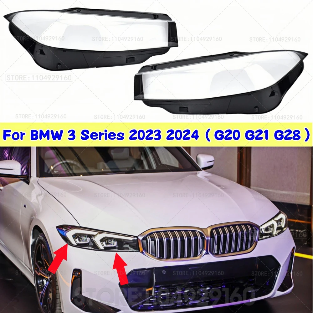 For BMW 3 Series G20 G21 G28 2023 2024 Car Headlight Cover Cap Headlamp ...