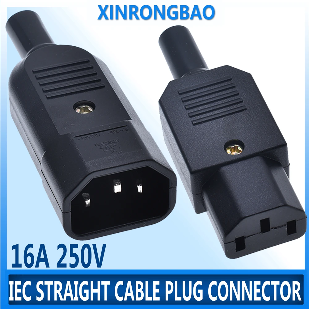 16a-250v-iec-conector-de-tomada-de-cabo-reto-c13-c14-f-mea-macho-plugue ...