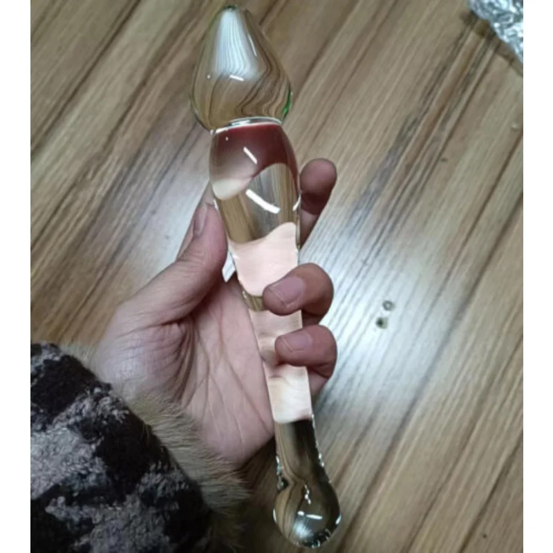 Hollow Glass Dildo Add Filled Hot Ice Water Anal Anus Plug Butt Stopper Massage Fake Penis Wand ...