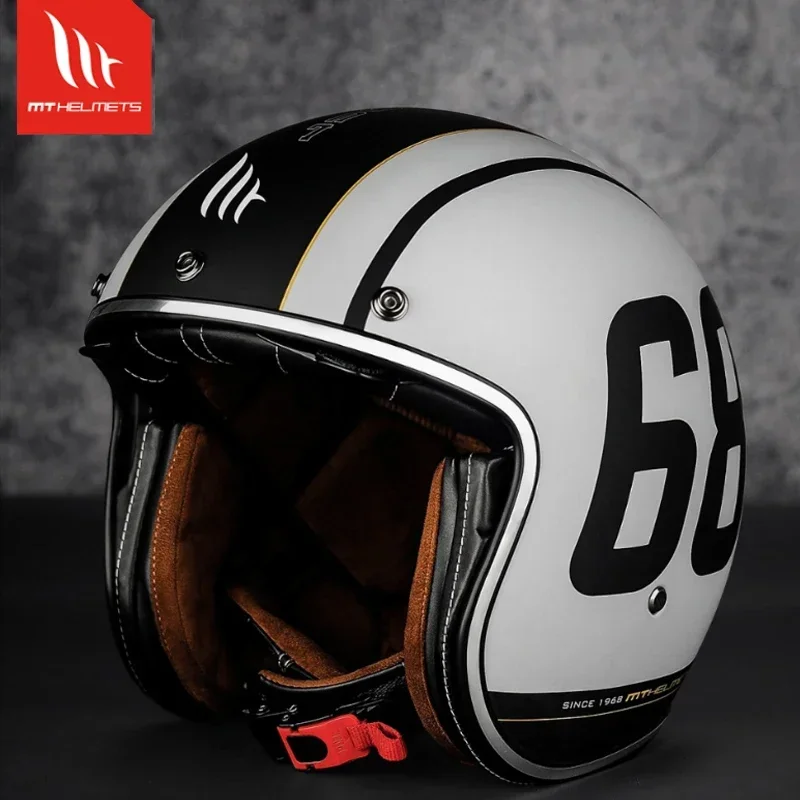 Retro MT Motorcycle Helmet Open Face Helmet Men Summer DOT ECE ...
