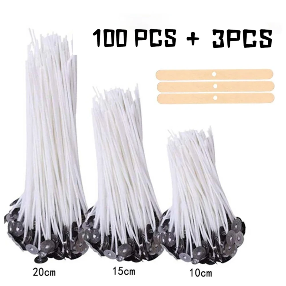 103pcs/set Original Smokeless Candle Wicks Soy Wax Core Woven Cotton ...