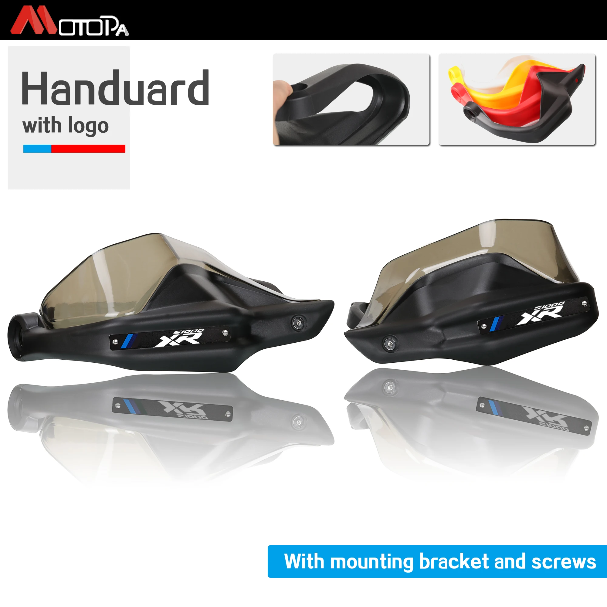 Motorcycle Hand Guards - Translucent Black Wind Deflectors & Handlebar ...
