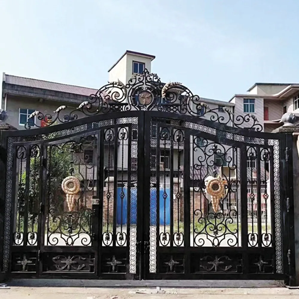 Perforated-Garden-Metal-Main-Gate-Design-Cured-Wrought-Iron-Gate-Wall ...