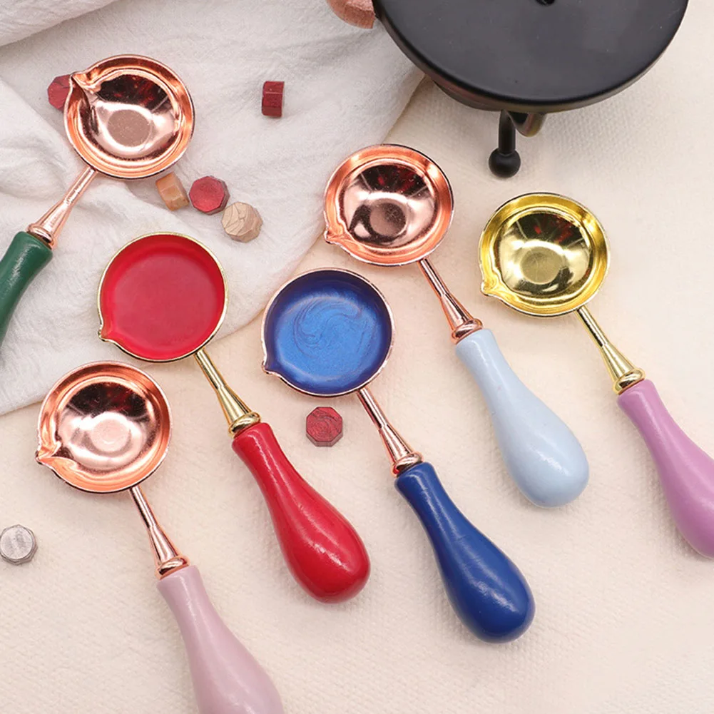 Retro Sealing Wax Melting Spoon Wood Handle Wax Seal Spoon Furnace ...