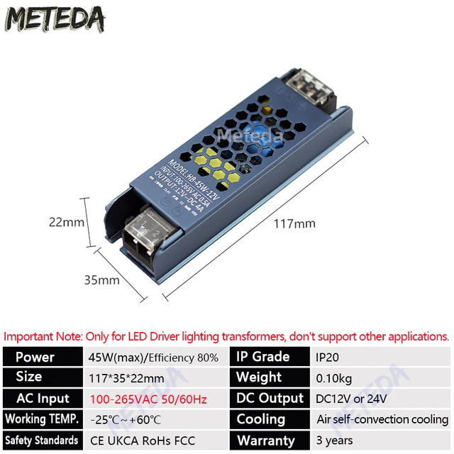 LED 드라이버 전원 공급 장치, 초박형 A/D 컨버터, LED 스트립 전구, AC/DC 12V, 24V, 60W, 100W, 200W, 300W, 400W, 500W