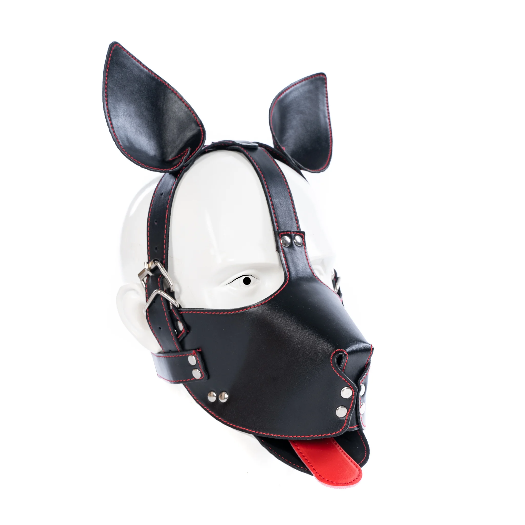 Leather-Puppy-Cosplay-Mask-Hood-New-Adjustable-Punk-Roleplay-Dog-Mask ...