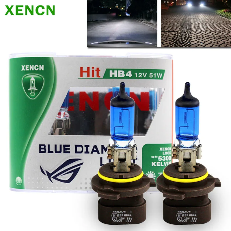 XENCN HB4A 9006XS 할로겐 블루 다이아몬드 라이트 12V 51W 자동차 오리지널 헤드 라이트 5300K 화이트 ...