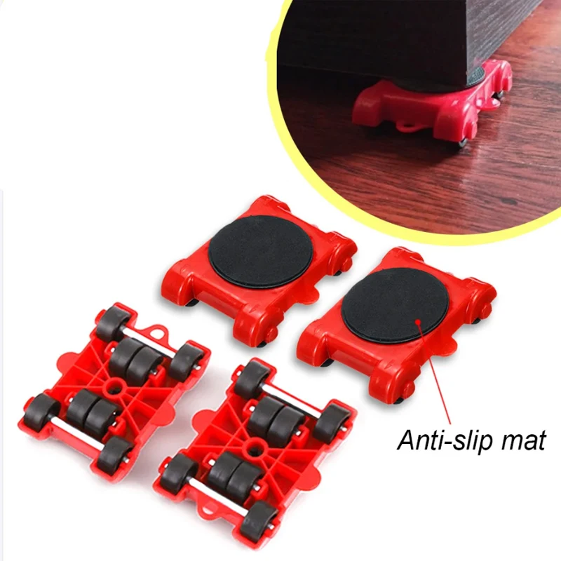 5Pcs-Set-Heavy-Duty-Furniture-Lifter-Mover-Roller-with-Wheel-Bar-Moving ...