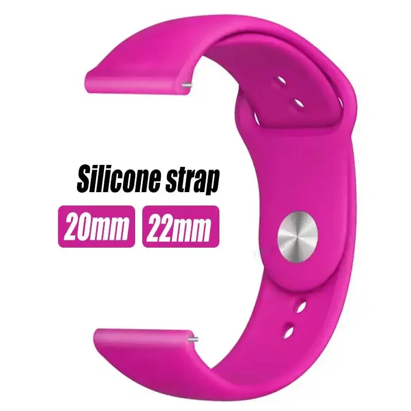 Universal Silicone Smartwatch Strap - Adjustable 20/22mm Fitness Band ...