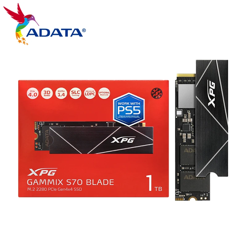 ADATA XPG GAMMIX S70 BLADE PCIe Gen4x4 M.2 2280 Internal Solid State Drive 1TB Internal Gaming ...