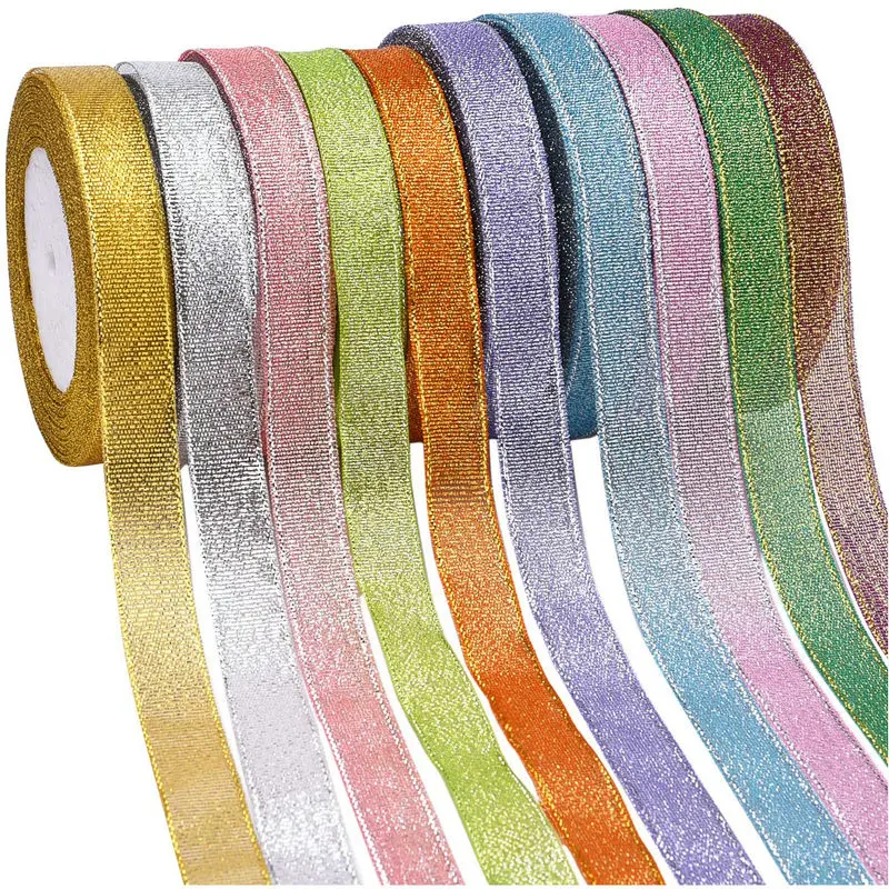 10-Yards-Metallic-Glitter-Ribbon-Double-Face-Satin-Ribbons-for-Gift ...