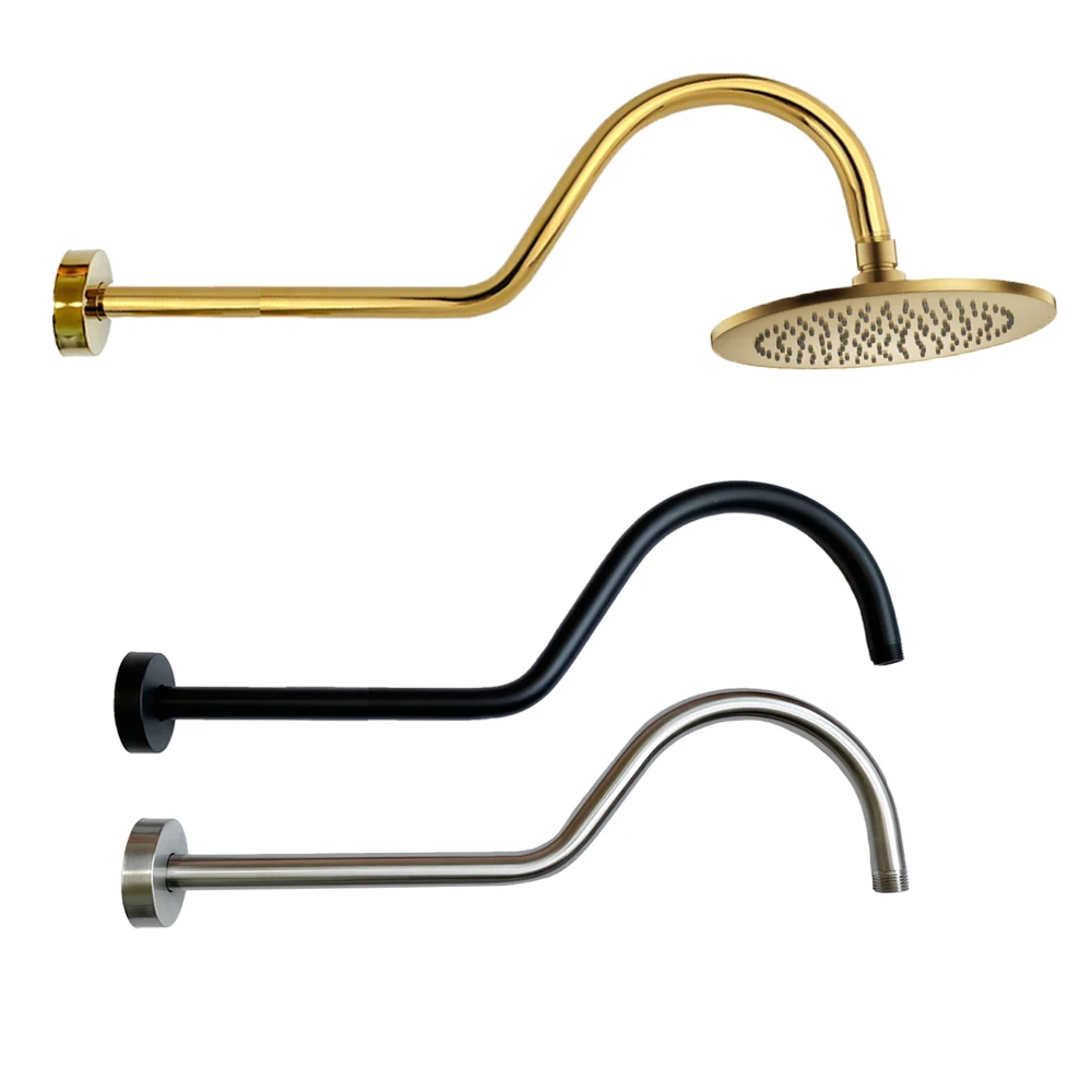SUS304-Bathroom-Shower-Arm-Accessories-Extension-Black-Gold-Brushed-Rod ...