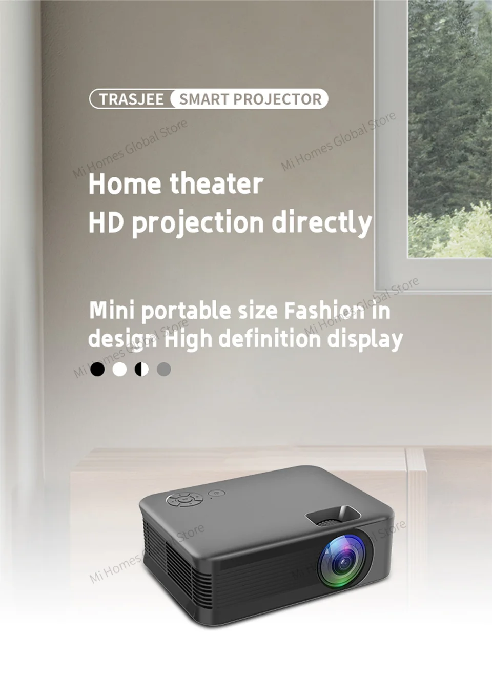 Vidéoprojecteur,Mini projecteur Portable A30, Wifi, 854x480P, LED, 4K ...