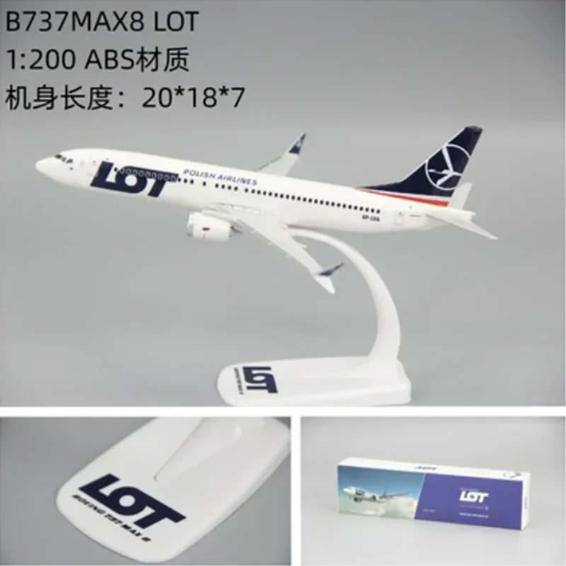 1-200-Scale-B737MAX8-Airplane-Model-LOT-POLISH-Airlines-ABS-Plastic ...