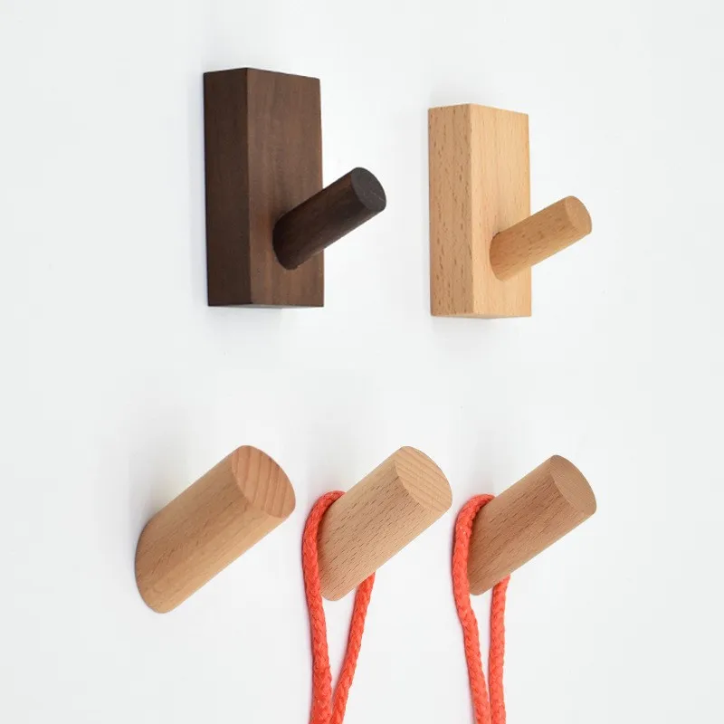 Nordic-Wood-Clothes-Hanger-Wall-Mounted-Coat-Hook-Decorative-Key-Holder ...