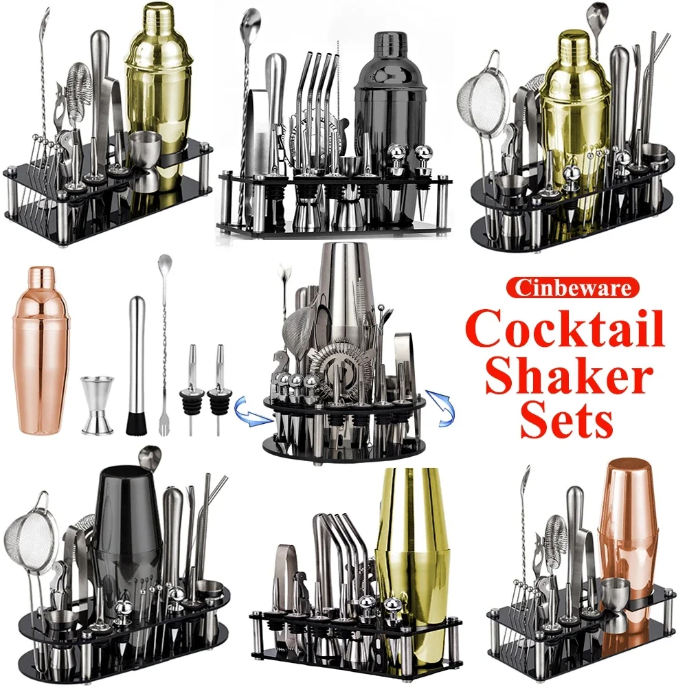 1-33-Pcs-Cocktail-Shaker-Set-Boston-Shaker-kits-Cocktail-Utensils-Mixer ...