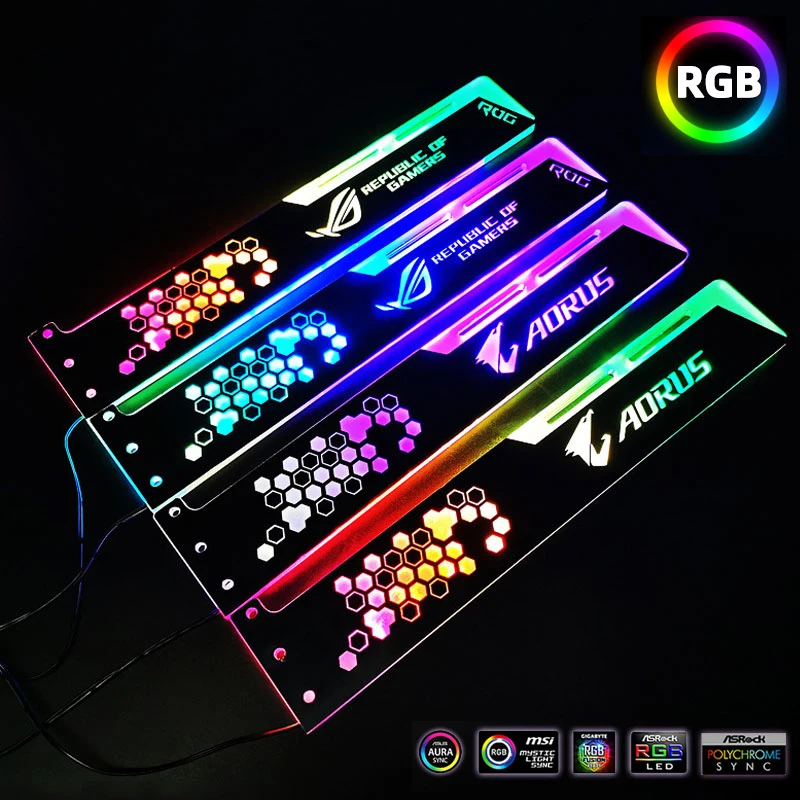 RGB GPU tutucu ROG MSI AORUS grafik kartı braketi bilgisayar kasası ...