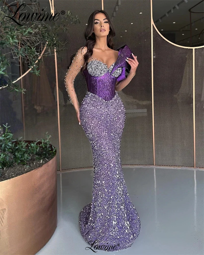 Robe-de-soir-e-sir-ne-violette-paillettes-de-cristal-robes-de-soir-e-de ...