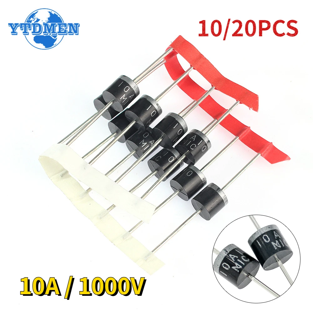10-20pcs-10A10-Diodes-10A-1000V-DO-27-Electrical-Axial-Rectifier-Diodes ...