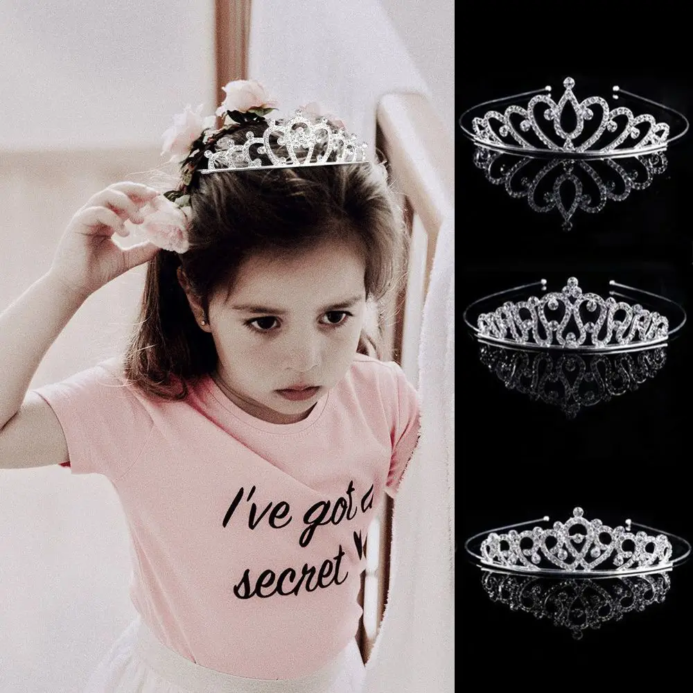 1pc Children Crystal Tiaras Queen Princess Rhinestone Crowns Headband ...