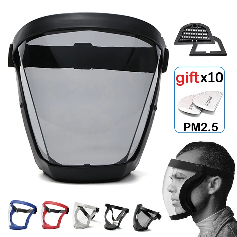 Work-Protection-Mask-Full-Face-Protector-Shield-Transparent-Facial ...