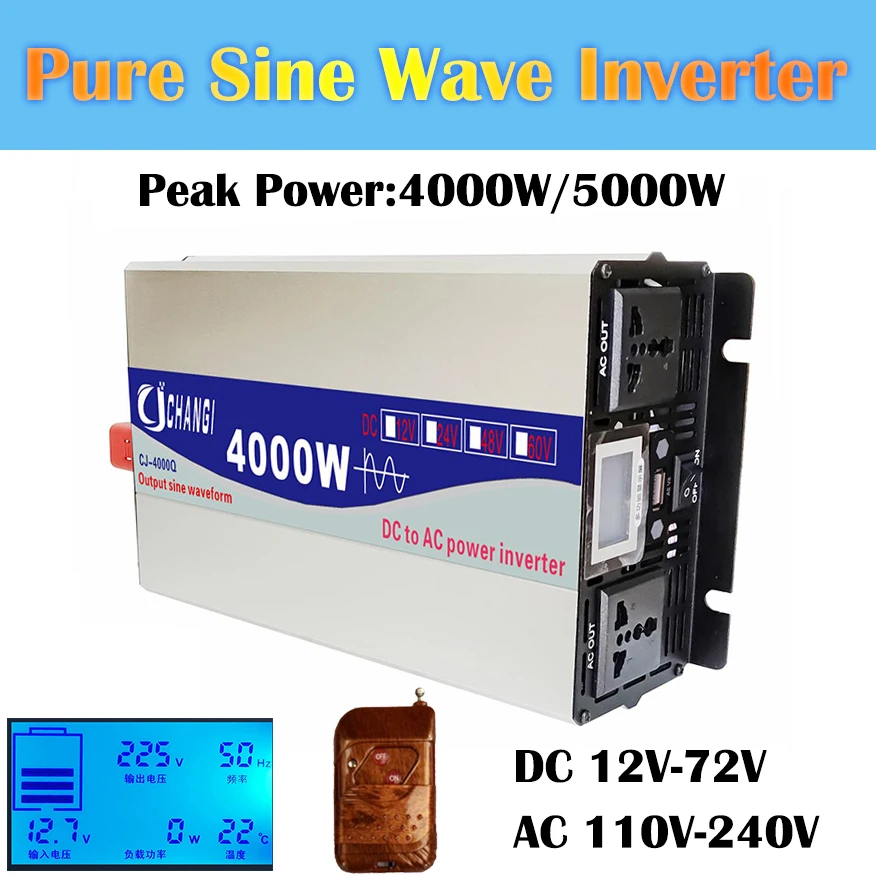 Pure-Sine-Wave-Inverter-12v-220v-Power-4000W-5000W-Solar-Car-Inverters ...