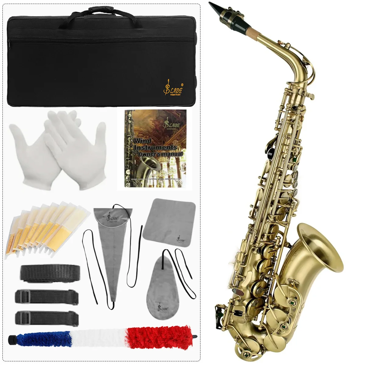SLADE Green Antique Key Alto Saxophone Beginner Set for Adult Student ...