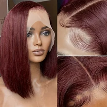 99J Burgundy Short Bob Wig 13X4 Lace Front Wigs For Black Women ...