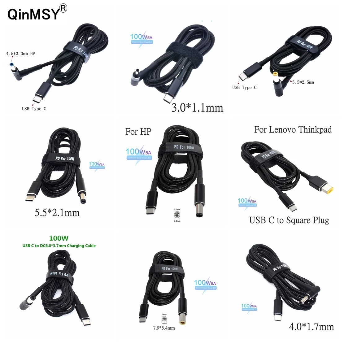 1.5m 100w Pd Usb Type C To Notebook Laptop Ac Power Supply Dc Adapter ...