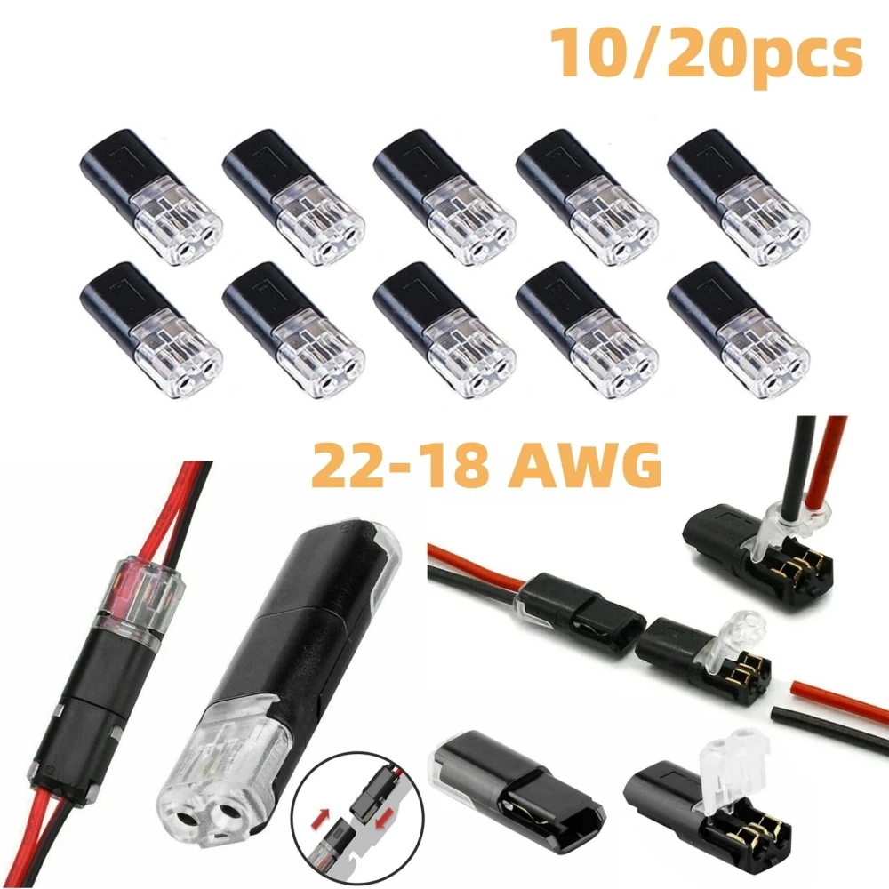 10-20pcs-Double-Wire-Plug-in-Connector-with-Locking-Buckle-Pluggable ...