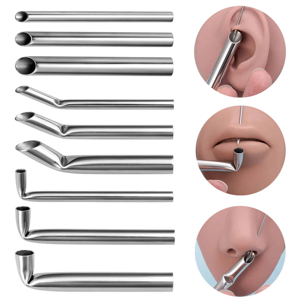 1pc 304L Stainless Piercing Receiving Tube Accepts Needles Needle ...