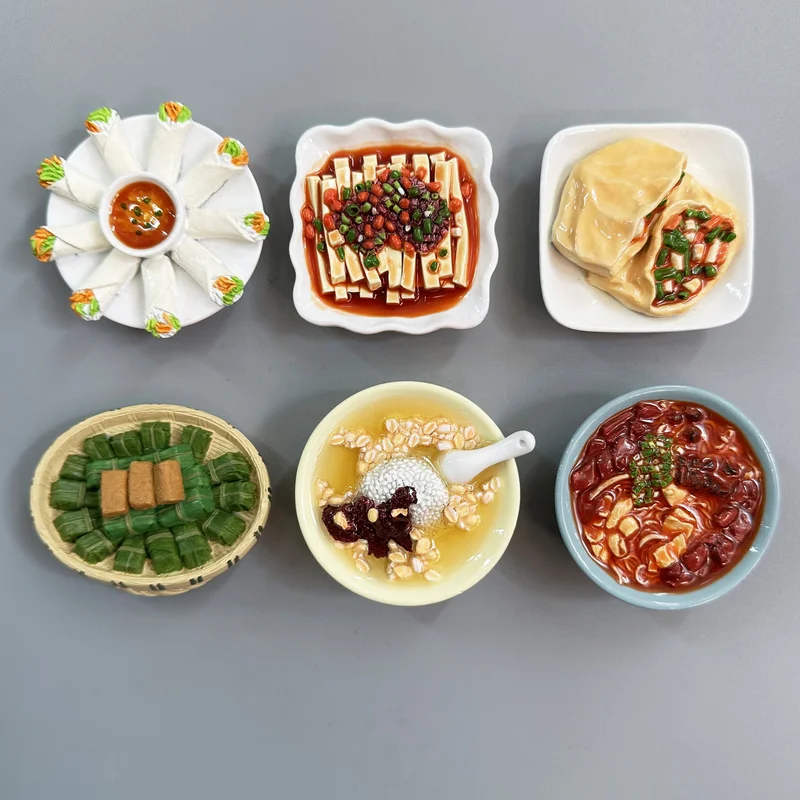 3D Chinese Food Fridge Magnets Creative Delicacy Pattern Magnetic ...