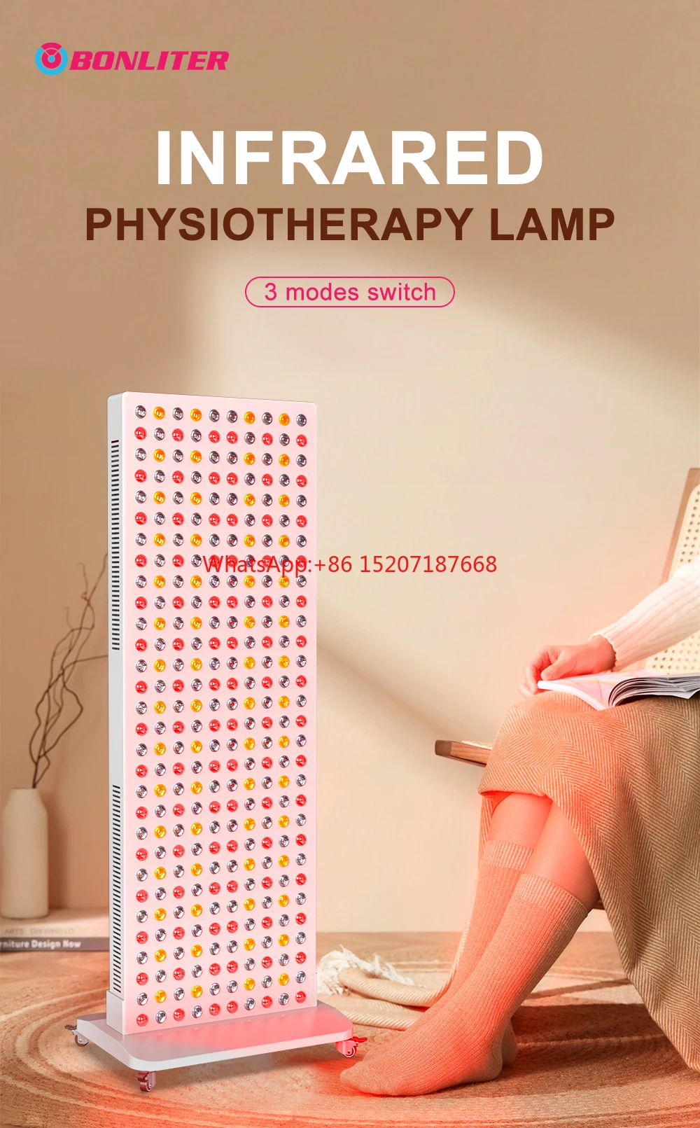 1500W Red Therapy Light with 5 Wavelengths 630nm 660nm 810nm 830nm ...