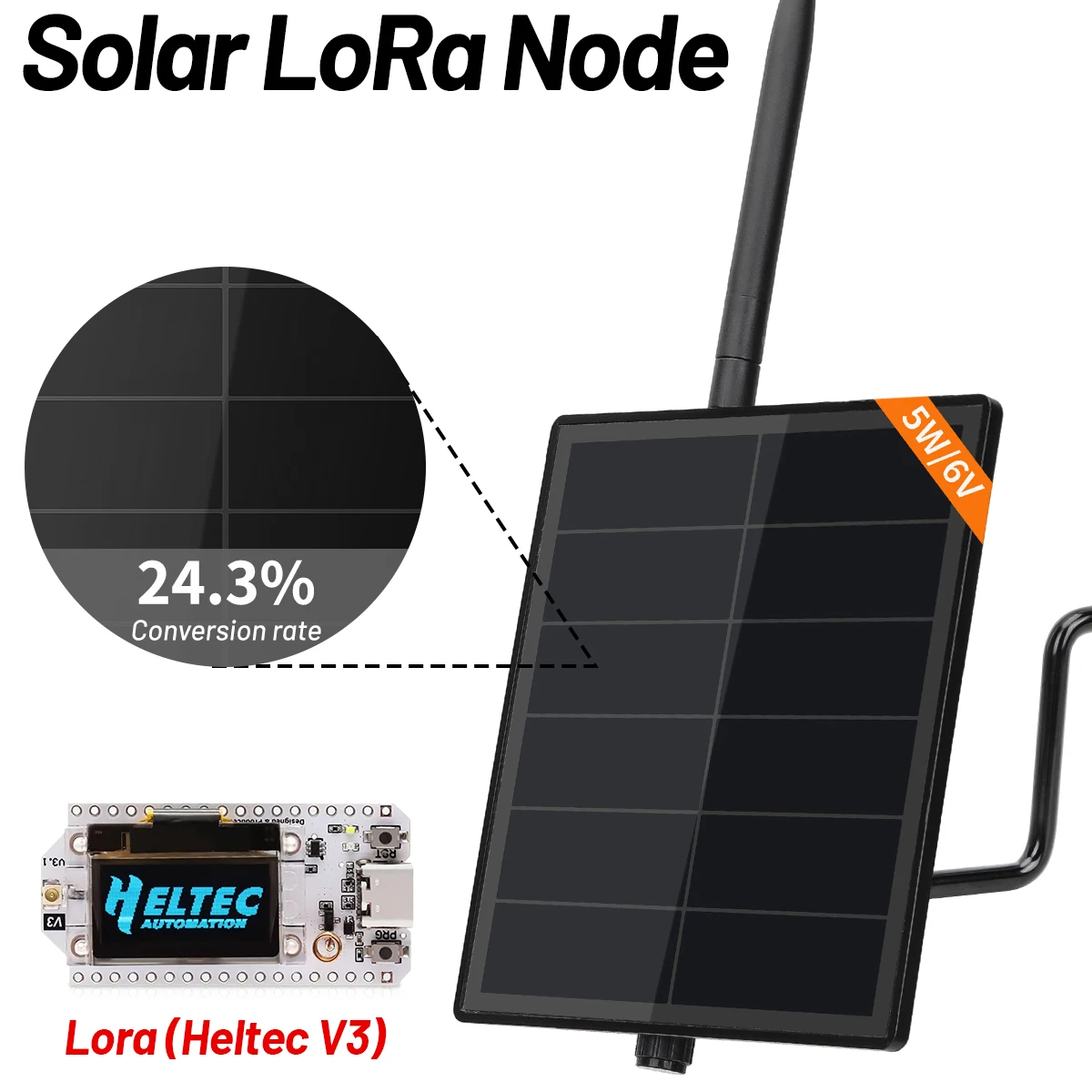D5 Solar Node With 5V Solar Panel ESP32 LoRa 32 V3 For WiFi Meshtastic ...