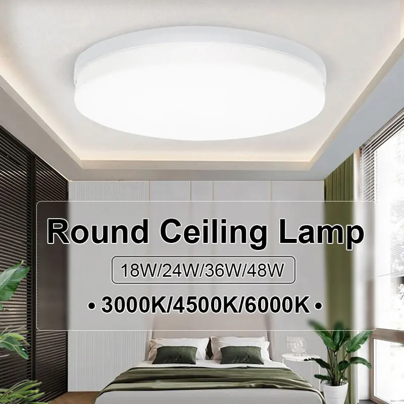 LED-ceiling-lights-Round-Square-Fixtures-18W-24W-36W-48W-Modern-Indoor ...