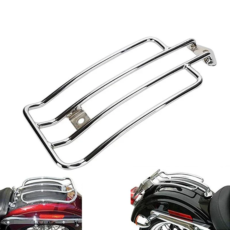 Motorcycle-Black-Steel-Standard-Rear-Fender-Rack-Plated-Luggage-Shelf ...