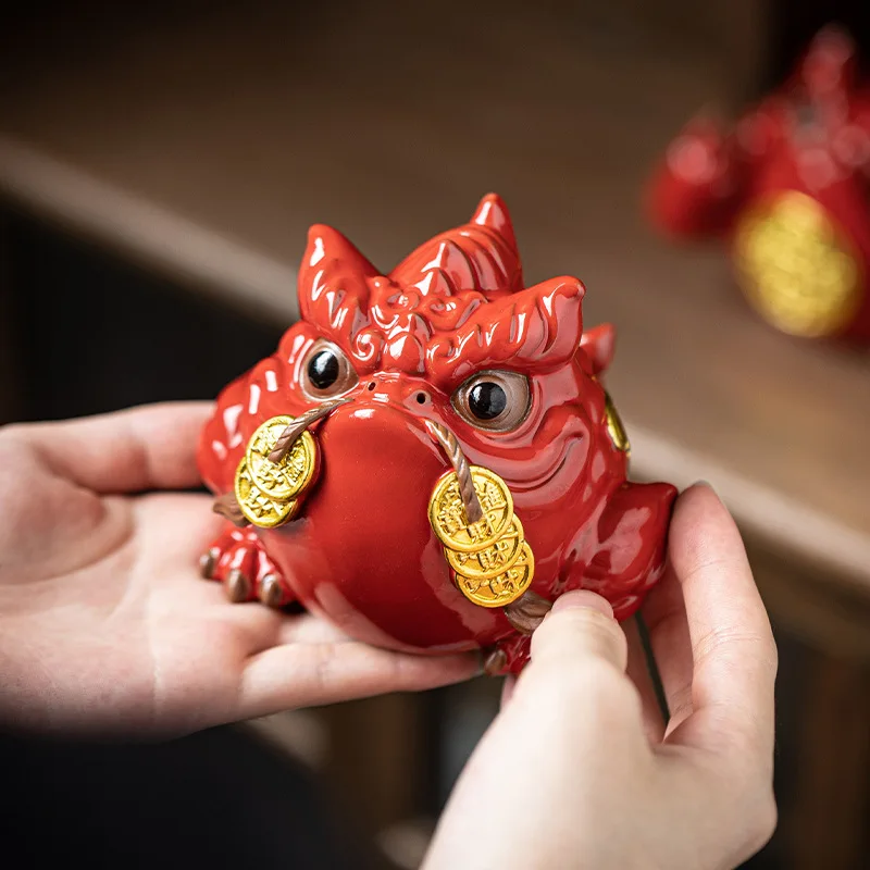 Golden-Toad-charm-ornament-three-legged-toad-tea-table-tea-pet-office ...