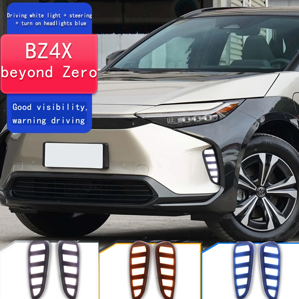 2PCS-LED-Daytime-Running-Light-For-Toyota-BZ4X-2022-Dynamic-Turn-Signal ...