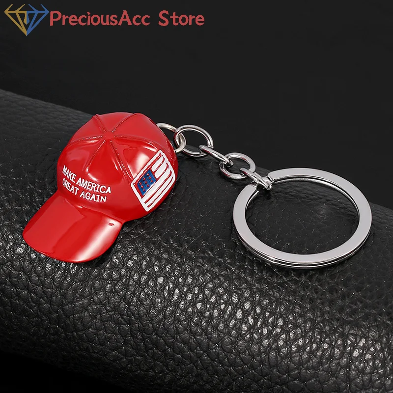 Trump-Red-Hat-Pendant-Keychain-American-Flag-Hat-Make-America-Great ...
