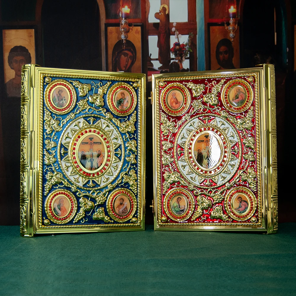 HTISOK Orthodox Holy Bible Book Cover Gold Plated Orthodox Religious ...