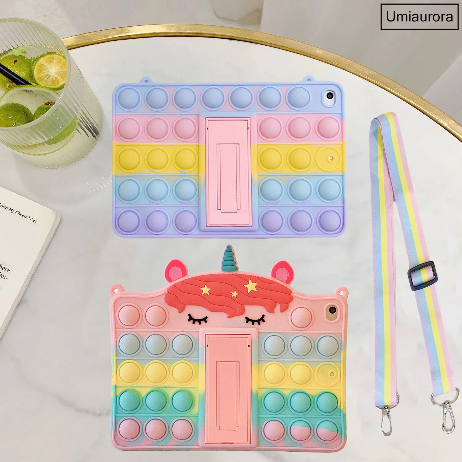 Cartoon-Unicorn-Kids-Bubble-Case-For-Kindle-Fire-7-HD-10-2019-HD10-Plus ...