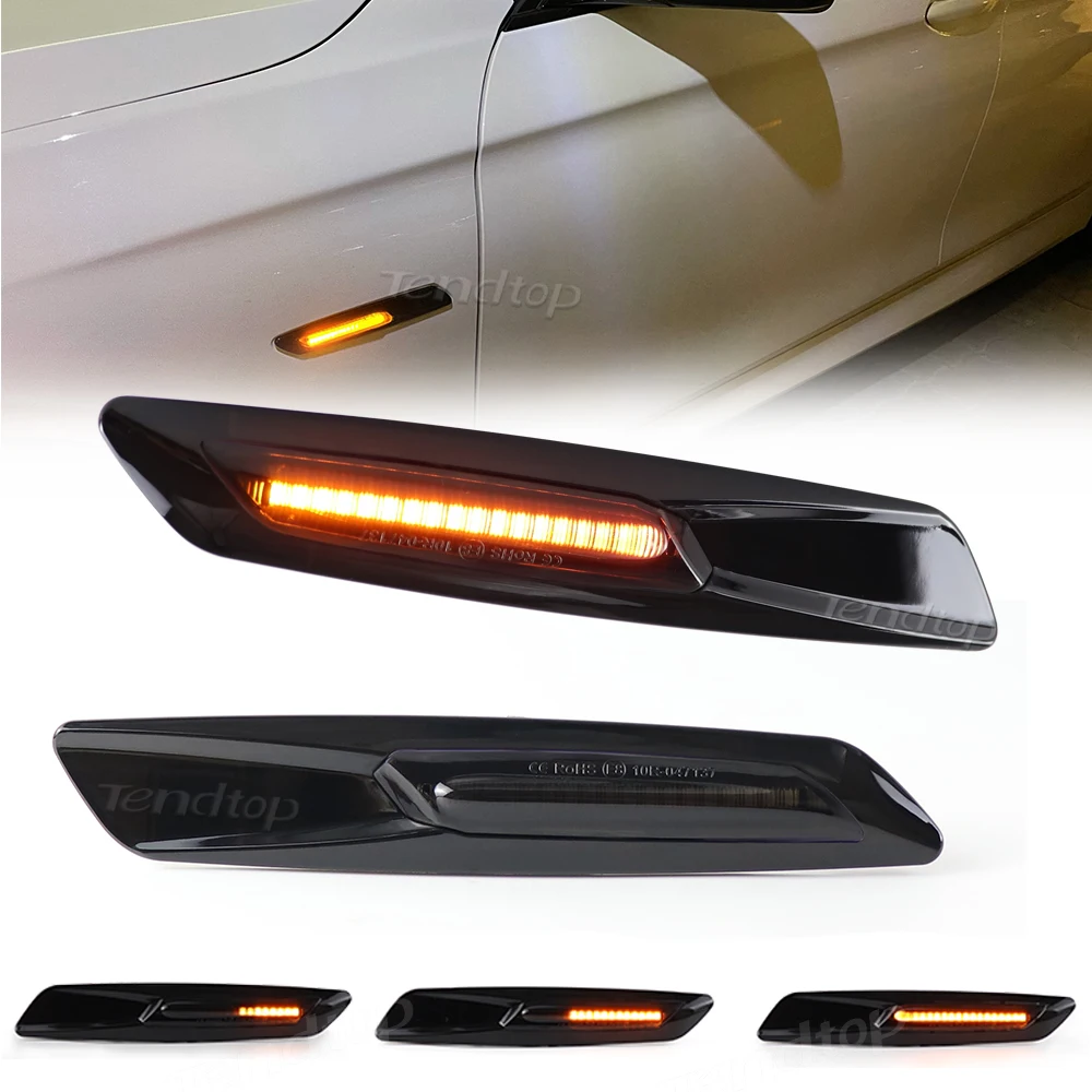2pcs Blinker For BMW 1 3 5 Series LED Dynamic Side Marker Turn Signal ...