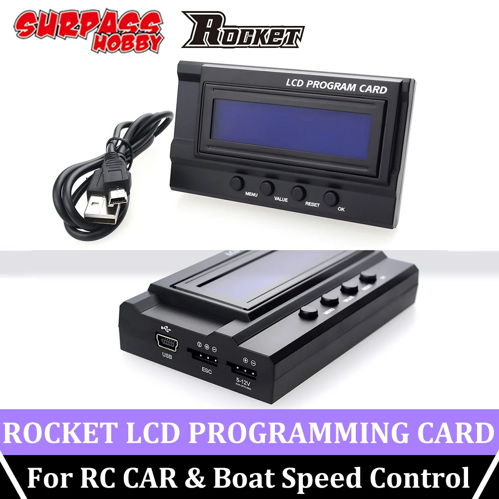 SURPASS HOBBY Rocket LCD ESC Programing Card TS160 V2 Speed Controller ...